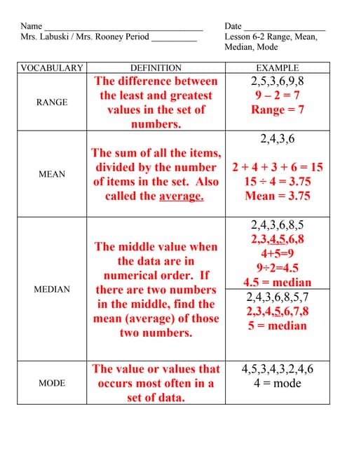 Unit 12 lesson 4 measures of center | PDF