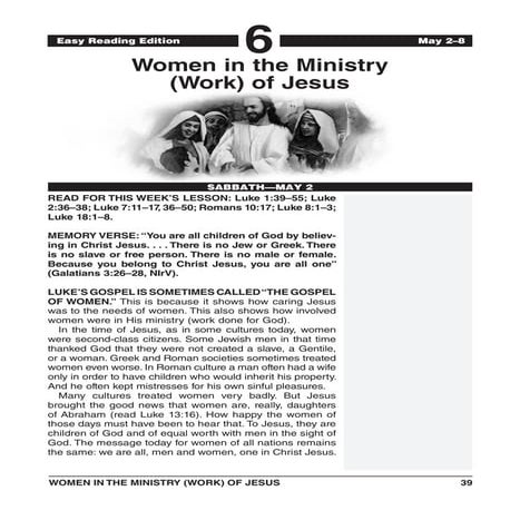 Lesson 6 | Easy reading edition | Women in the Ministry of Jesus | The ...