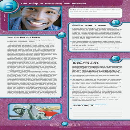 Lesson 6 | Real Time – faith | Sabbath School | Second Quarter 2015 | PDF