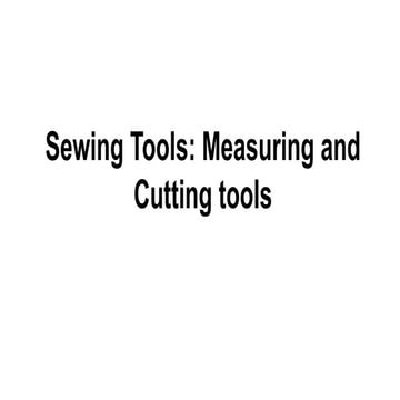 Sewing Tools and Equipment | PPTX