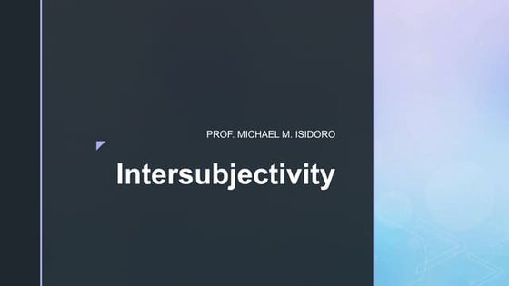 Intersubjectivity | PDF | Science