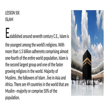LESSON 6 ISLAM RELIGION REPORT POWERPOINT PRESENTATION | PPTX