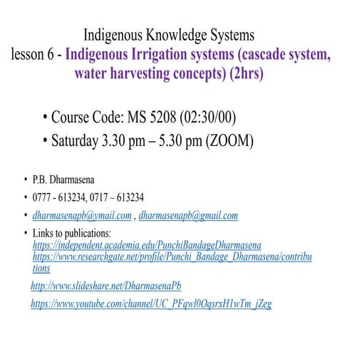 Lesson 6 - Indigenous Knowledge Systems in Sri Lanka | PDF