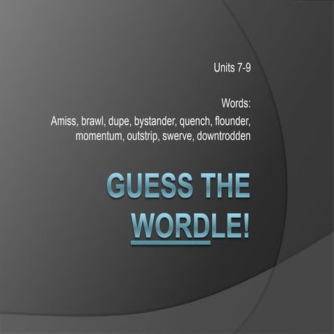 Lesson 6 sample guess the wordle! | PPTX