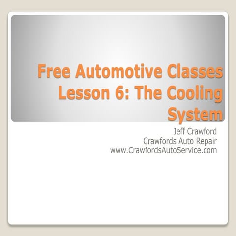 Lesson 6 the cooling system | PPTX