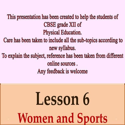 Lesson 6 women and sports | PPTX