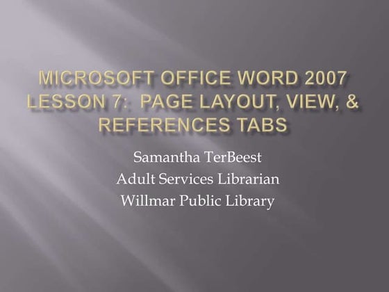 Microsoft Office PowerPoint 2007 - Lesson 1 | PPTX | Desktop Publishing ...