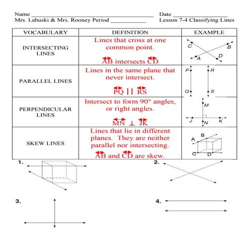 Lesson 7 4 classifying lines | DOC