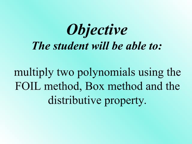 Multiplying Polynomials: Two Binomials | PDF