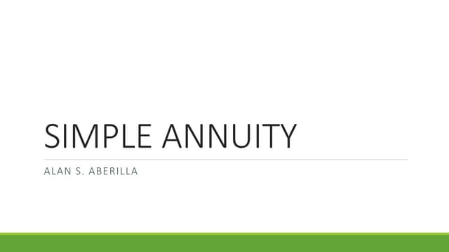 General Annuity PPT -General Mathematics | PPTX