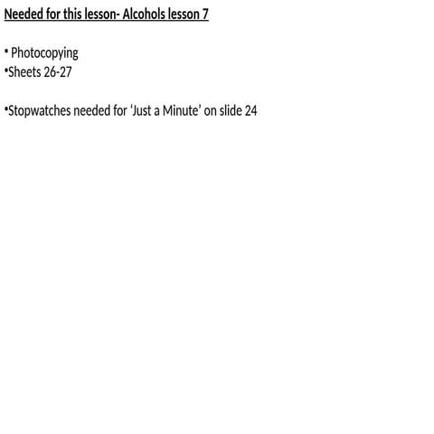 Alcohol Lesson for year 7 in the United kingdom | PPT