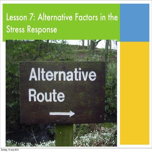 Lesson 7 alternatives factors to the stress response | PDF