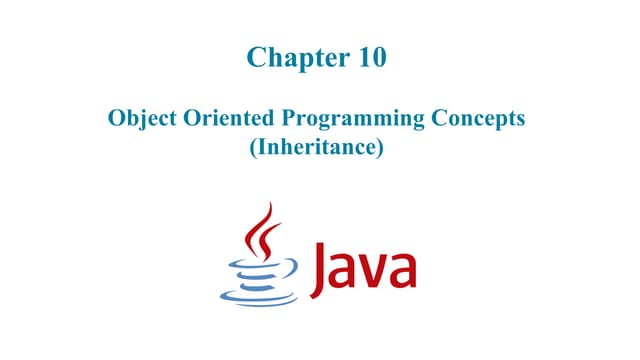 Object Oriented Programming Java Inheritance Ppt