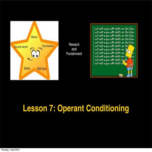 Lesson 7 operant conditioning 2013 | PDF