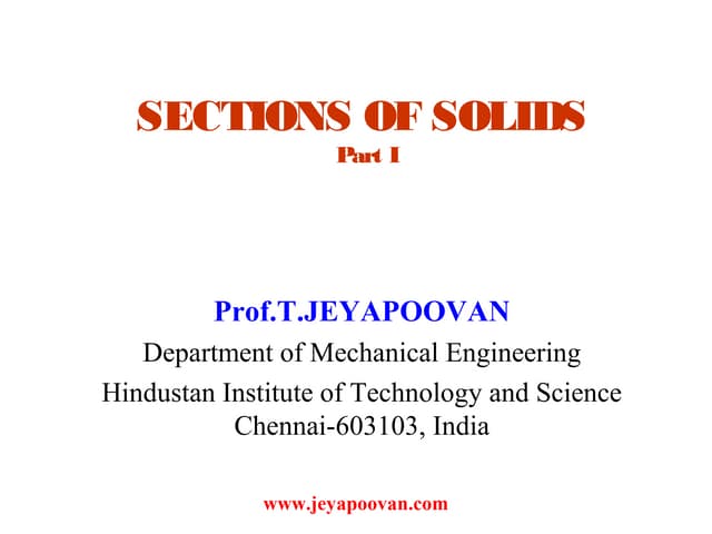 Computer Aided Engineering Drawing 20ME12P Unit 02 Part 04 PROJECTIONS OF SOLIDS | PDF