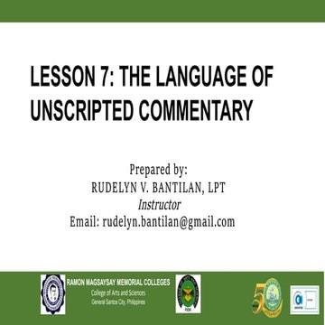 LESSON 7 THE LANGUAGE OF UNSCRIPTED COMMENTARY.pdf