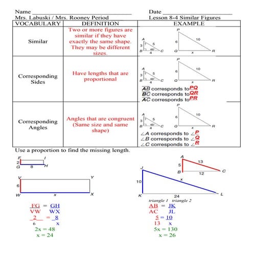 Lesson 8 4 similar figures | PDF
