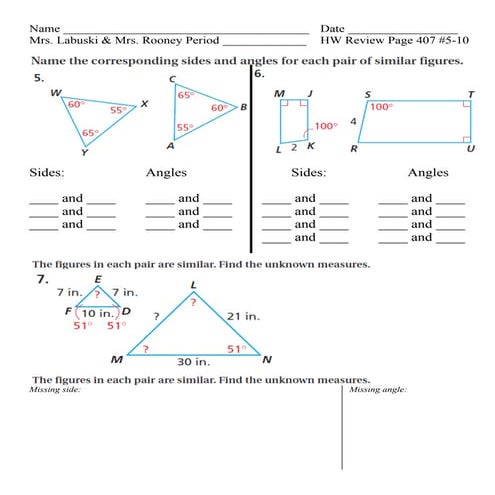 Lesson 8 4 similar figures hw review | DOC