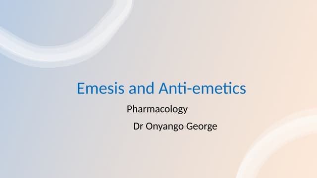 Emetics and antiemetics | PPTX