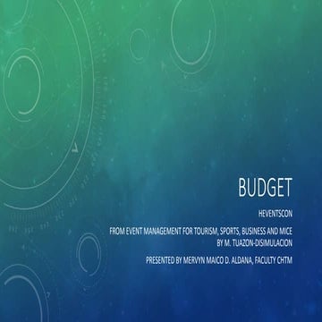 Lesson 8 event budgets | PPTX
