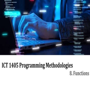 Programming Methodologies Functions C Language Ppt 