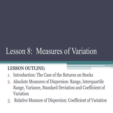 Lesson 8 measure of variation | PPTX