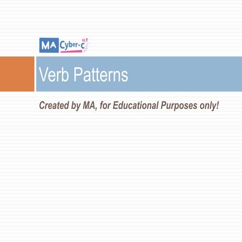 Verb Patterns! | PPTX