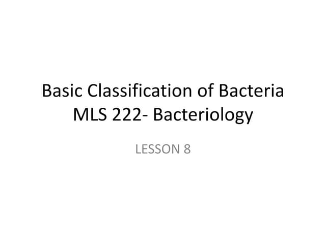 Classification of bacteria | PPTX | Biological Sciences | Science