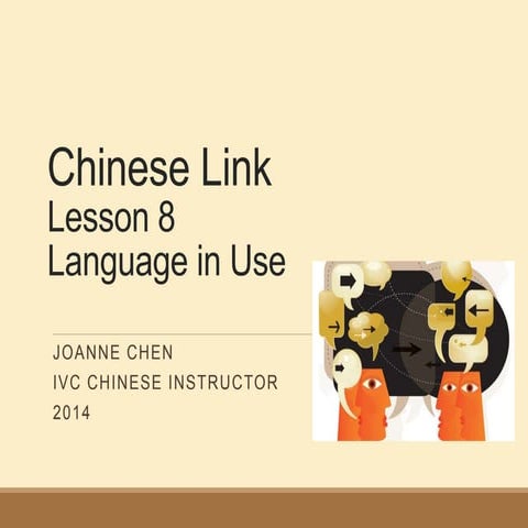 Chinese Link textbook Lesson 8 language in use | PPT