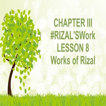 lesson 8 works of Dr. Jose Rizal our national hero. | PPT