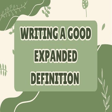 Expanded Definition English 10 ......... | PPTX