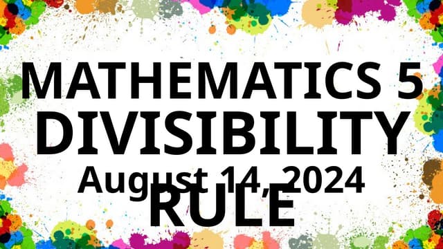 Divisibility Rules for 2, 5 and 10 | PPTX