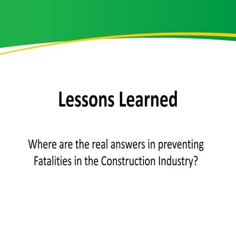 HCSS Webinar | Lessons Learned in Construction Safety | PDF