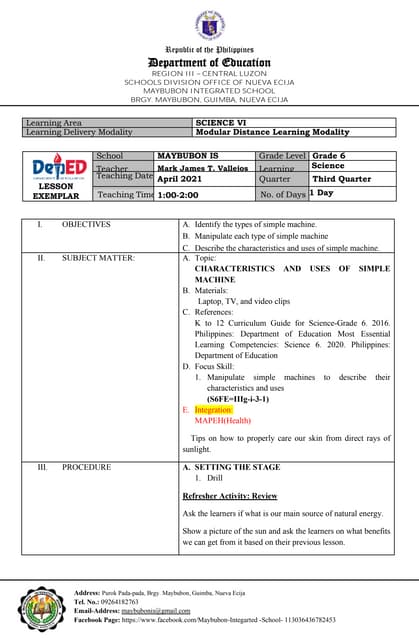 COT Lesson Plan in Science 6 Q2 W6 .docx | Biological Sciences | Science
