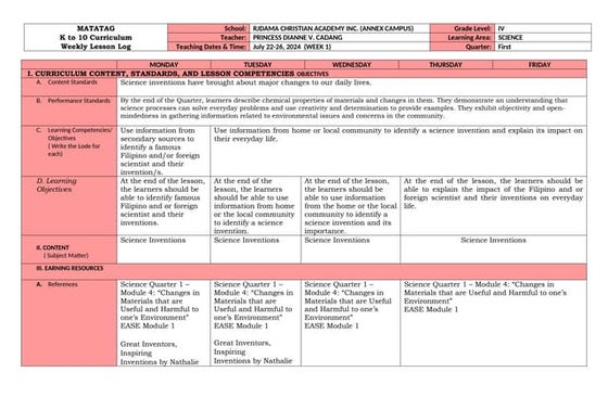 LESSON PLAN SCIENCE 7 ECOSYSTEM BIOTOC AND ABIOTIC FACTORS | PDF