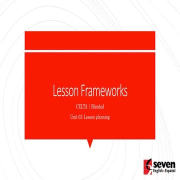 Lesson frameworks | PPTX