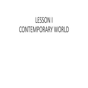 LESSON I - CONTEMPORARY WORLD 1ST SEMESTER | PPTX