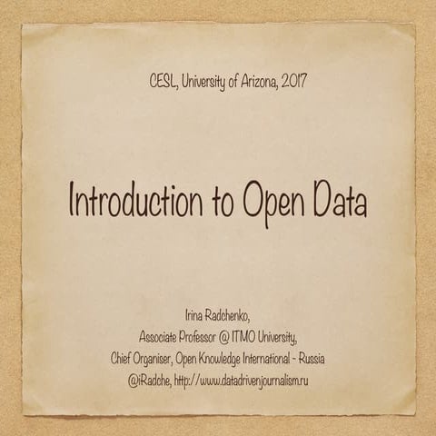 Lesson intro. Introduction to Open Data | PDF