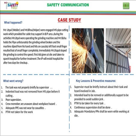 Lesson learning case study regarding accident | PPTX