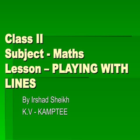 Lesson – Lines and Lines Class II Mathematics.ppt | Education