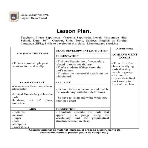 Lesson listening | DOCX