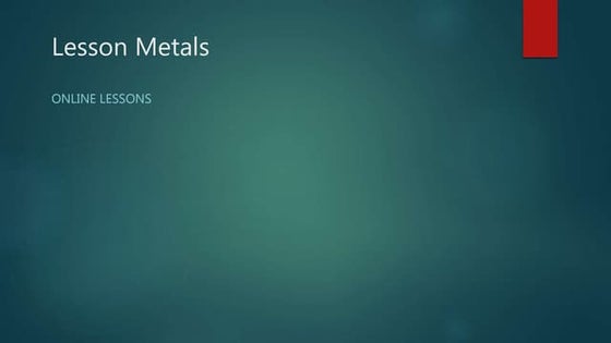 Metals | PPT