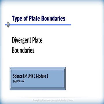 Lesson No. 5 Divergent Plate Boundaries.ppt