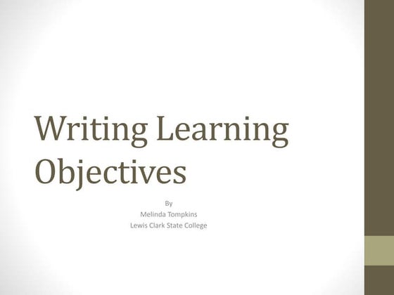 How to write lesson objectives | PPTX