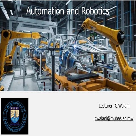 Introduction to automation and robotics -industrial robotics | PDF