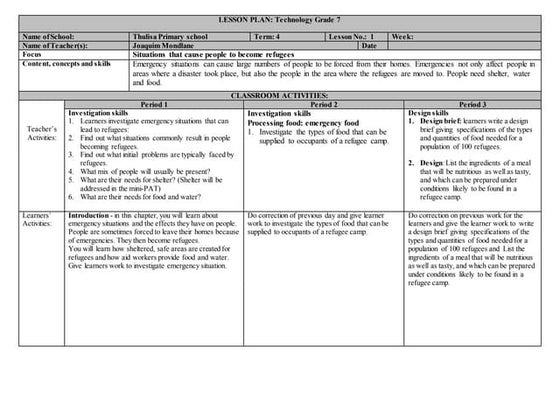 Social sciences lesson plan | DOCX