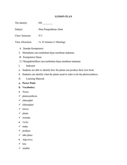Lesson Plan Sample | PPTX