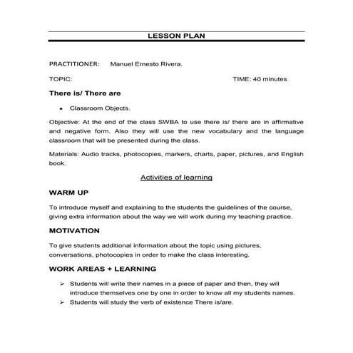 Lesson plan | DOCX