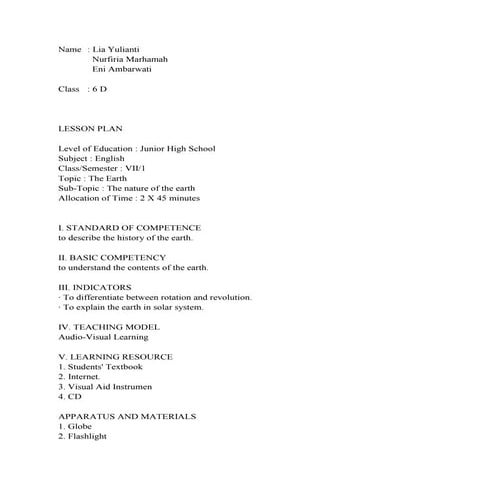 Lesson Plan 4 Europe | DOC