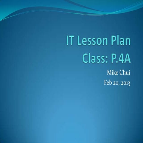 IT Lesson plan | PPTX